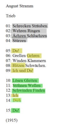 Schnell durchblicken bei einem Liebesgedicht von August Stramm: "Trieb ...